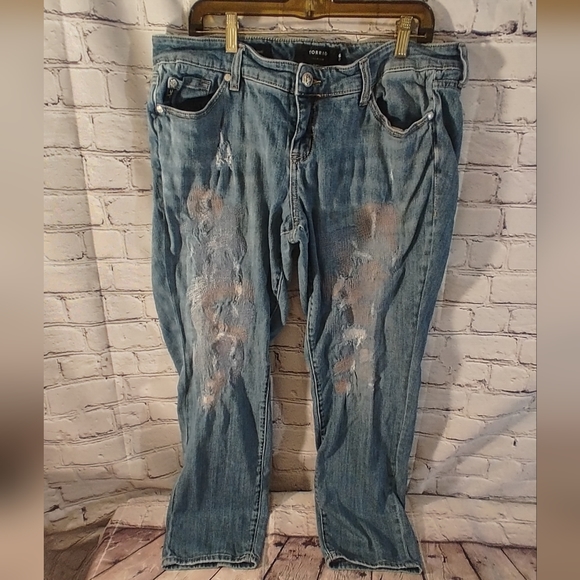torrid | Jeans | Torrid Boyfriend Distressed Stitched Jeans 6 | Poshmark